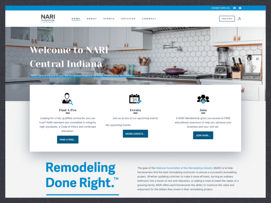 NARI Central Indiana Redesign - Cardinal Acres Web Development LLC